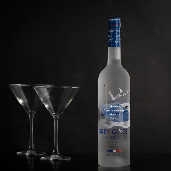Grey Goose Vodka Engraved Gift - Engraved Liquor Bottles - Vodka Thank ...